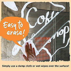 8 Washable Window Markers for Cars - 15mm Jumbo, 3 in 1 Nib, 28g Ink - Liquid Chalk Markers for Chalkboard, Blackboard, Glass, Bistro, Auto, Menu Board - Loved by Teachers, Kids, Artists, Businesses