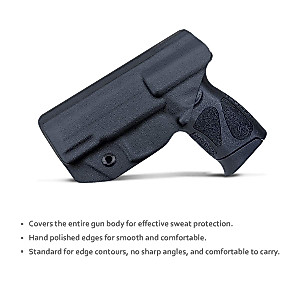 POLE.CRAFT Taurus G3C and G2C Kydex IWB Holster for Taurus Millennium PT111 G2, PT140, and G2S 9mm - Right Hand, Black