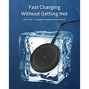 KPON Wireless Phone Charger for Popsocket/OtterBox/Thick Cases Up to 10mm - 15W Max Wireless Charging Pad, Compatible with iPhone 15/14/13/12/Samsung Galaxy S23/S22/Wireless Phones