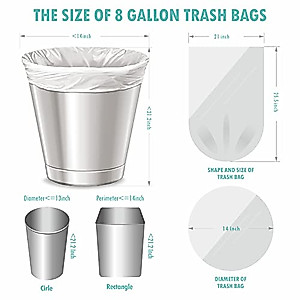 60 Counts Aklyaiap 8 Gallon Trash Bags,Biodegradable Medium Garbage Bags,Budget-Friendly Replacement for Simple Human H/J/G Trash Bag,White 30 Liter Wastebasket Bin Liners For Kitchen,Bathroom&Office