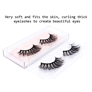 DYSILK Lashes False Eyelashes - Mink Lashes 5 Pairs 6D Faux Eyelash - Wispy Eyelashes Fluffy Strip Lashes Fake Eyelashes Reusable Lash Extension Kit | 15.5mm