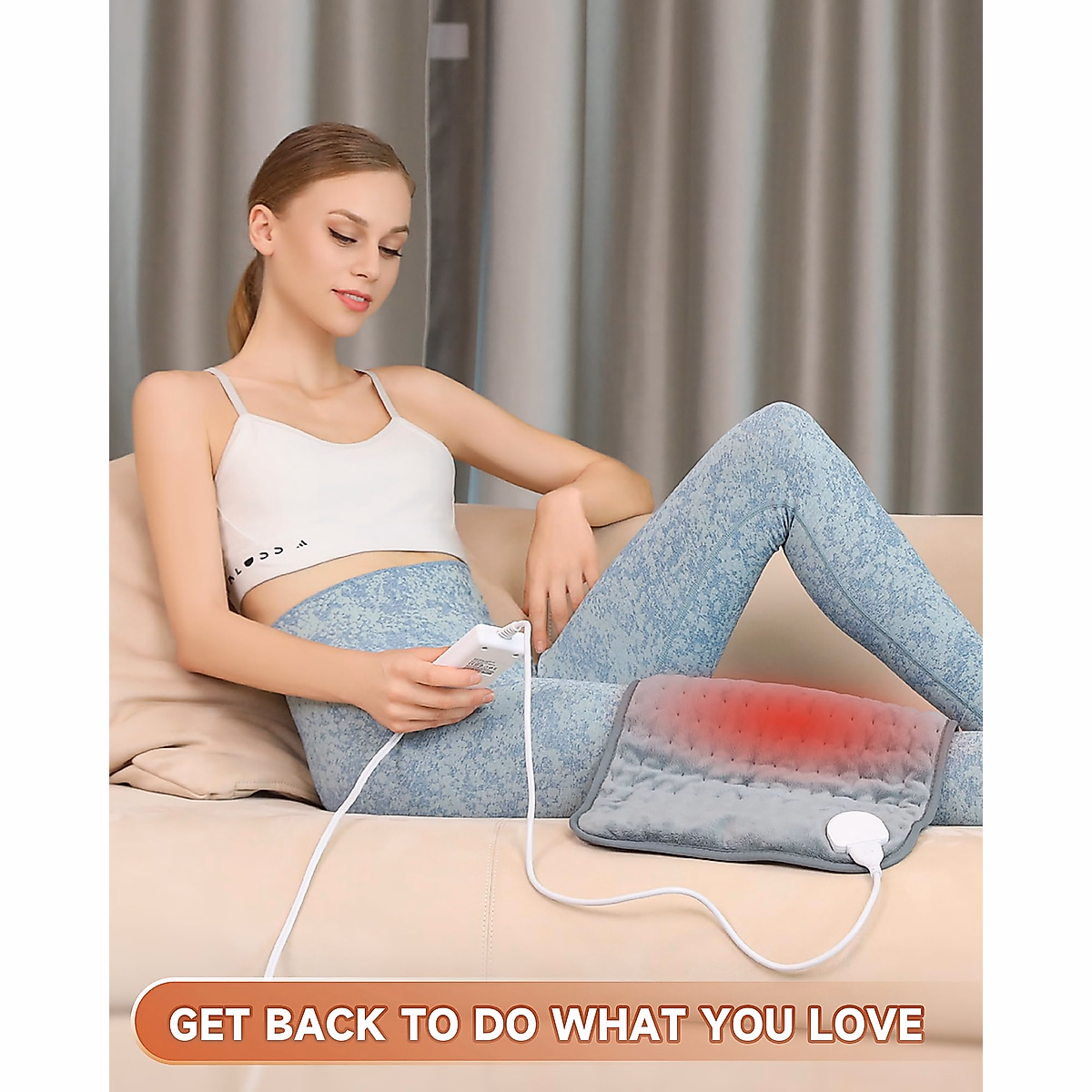 Heating Pad for Back Pain Relief, MAVOKIS Heating Pads for Cramps with Auto Shut Off Large, 6 Heat Settings Electric Heat Pad for Neck and Shoulder, 12" x 24", Moist Heat Option, Super Soft