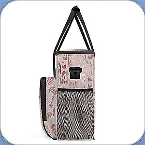 cfpolar Coffee Maker Carrying Bag Pink Leopard Travel Coffee Machine Bag Carrying Organizer Case Portable Single Serve Coffee Brewer Tote Bag Storage Bag for Camping Picnic