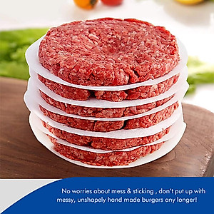 Burger Patty Paper Round 4.5 Inch Set of 500 Non Stick Pad for Press Patty Hamburger Parchment Papers