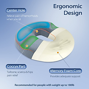 HOMCA Travel Pillow, Portable Head Neck Rest Inflatable Pillow from, Design for Airplanes, Cars, Buses, Trains, Office Napping, Camping - Includes Free Eye mask