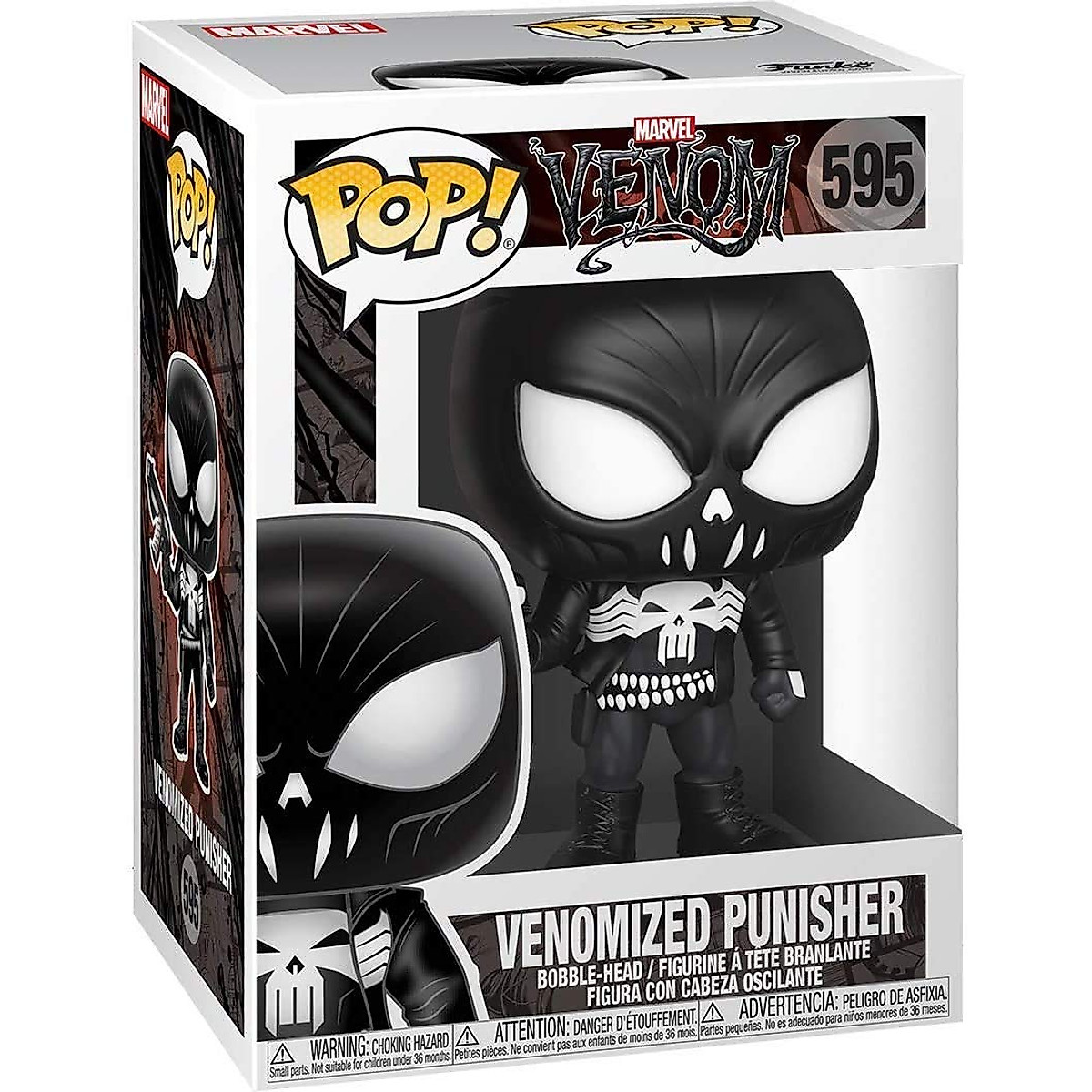 Marvel: Venom - Venomized Punisher Funko Pop! Vinyl Figure (Bundled with Compatible Pop Box Protector Case), Multicolored, 3.75 inches