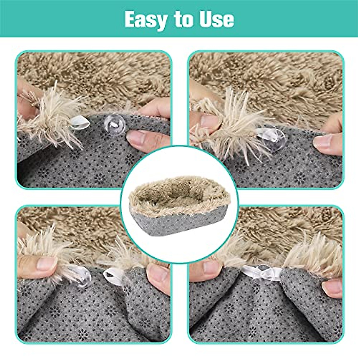 SCENEREAL Self-Warming Cat Bed Mat for Cats Small Dogs, Function 2 in 1 Soft Plush with Anti-Slip Bottom, Washable Pet Mat Autumn Winter Indoor Snooze Sleeping for Kittens Puppy Dog