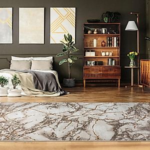 LUXE WEAVERS Marble Abstract Beige 4x5 Area Rug