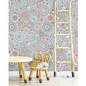CiCiwind Peel and Stick Wallpaper Cute Contact Paper Colorful Wallpaper Fun Kitchen Contact Paper Decorative Self-Adhesive Wallpaper Removable Waterproof Easy to Clean Wall Covering 17.7''x78.7''