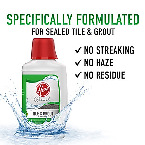 Hoover Renewal Tile and Grout Floor Cleaner, Concentrated Cleaning Solution for FloorMate Machines, 32 Oz Formula, AH31433, White