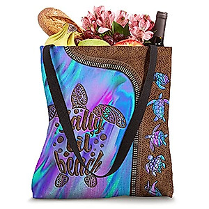 Salty Lil' Sea Turtle Beach Zipper-Leather-Bag Turtle Lover Tote Bag