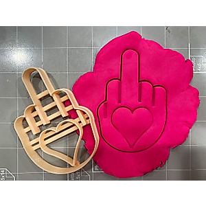 Middle Finger with Heart Imprint Cookie Cutter