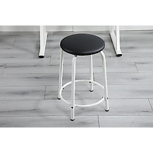 Tzou Drafting Printing Table with Chair 0-75° 31.5"-49.5" Adjustable Height Tempered Glass Drawing Table for Office School Artists Architects White