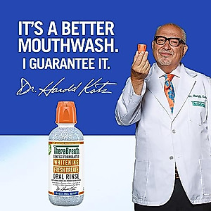 TheraBreath Whitening Mouthwash, Dazzling Mint, Dentist Formulated, 16 Fl Oz (2-Pack)