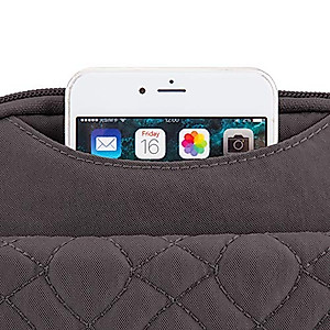 Travelon Anti-Theft Signature Quilted Slim Pouch, Smoke