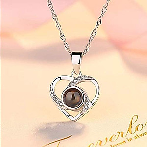 Ocosy Mothers Day Flower Gifts for Her, Preserved Real Flower Rose with Silver-Tone Heart Necklace I Love You in 100 Languages Gift Set, Enchanted Flower Rose Gifts, Red