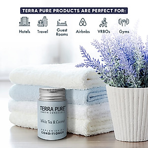 Terra Pure White Tea & Coconut Conditioner, Travel Size Hotel Amenities, 1 oz. (Case of 100)