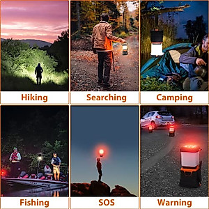 LED Camping Lantern, Rechargeable Flashlights with 3000LM, Dimmable Battery Powered Camping Lights, Daylight Warm Light 8 Modes, 4400mAh Power Bank, Portable Waterproof Tent Light for Hiking, Survival