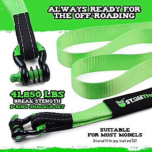 Stay There 3'' × 20ft Heavy Duty Tow Strap Recovery Kit with 35,000 lb Capacity-Emergency Towing Rope + 3/4 Heavy Duty D Ring Shackles (2pcs) + Storage Bag