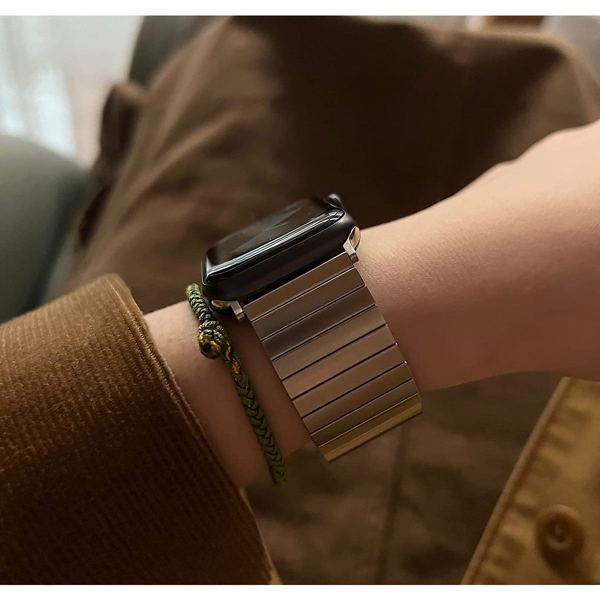 Designed specifically for Apple Watch Ultra 2 49mm Stretchable Elastic Sport Metal bands Compatible with Apple Watch Ultra 49mm Smart Watch stainless steel expansion watchband Silvery