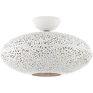 Livex Lighting 49183-03 1 Light White Semi Flush Mount