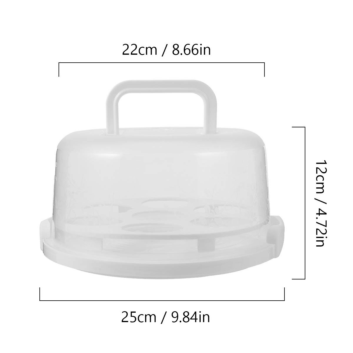 Portable Cake Keeper Cake Containers Carriers with Handle Cake Packaging Case Fresh Keeping Container with Lid Cake Cake Container Dome Cake Storage Box (White)