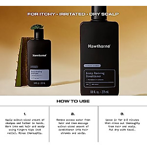 Hawthorne Men's Scalp Cooling Shampoo and Conditioner Hair Set. For Dry and Itchy Scalp. Includes Scalp Cooling Shampoo and Scalp Reviving Conditioner. Sulfate Free, Paraben Free. 8 Fl Oz Each.