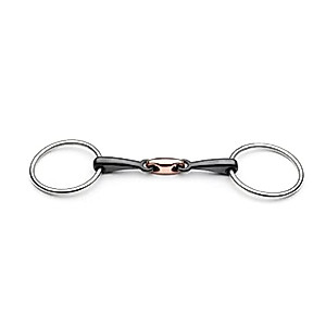 N/A 125mm Elastic Ring Horse Bridle D-Ring Stainless Steel Copper Roller Equestrian Accessories