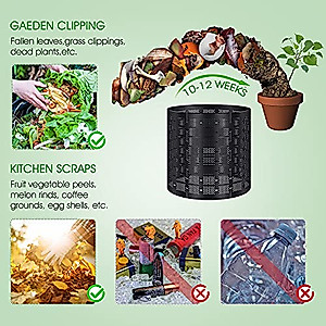 Compost Bin Outdoor, 250 Gallon Expandable Outdoor Composter with Garden Gloves, Easy Assembly Large Capacity Grid for Home Garder Lawn Fertile Soil Leaves and Grass