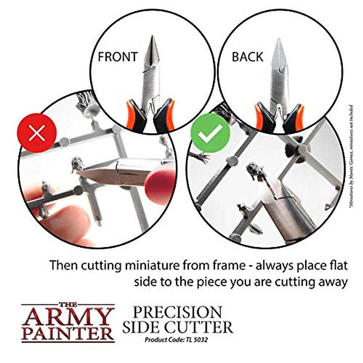 The Army Painter Stainless Steel Precision Side Cutters, Diagonal Flush Cutter with Safety Grip Handle, Nippers Wire Cutter - Flush Cutting Wire Cutters for Crafts, Metal & Plastic Resin Miniatures