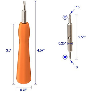 Screwdriver and Screws Kit for Doorbell, T6 T15 Bit Screwdriver for Video Doorbell,Doorbell 2, Doorbell Pro and Elite Battery Change, Charge and Replacement, WiFi Password Reset Access