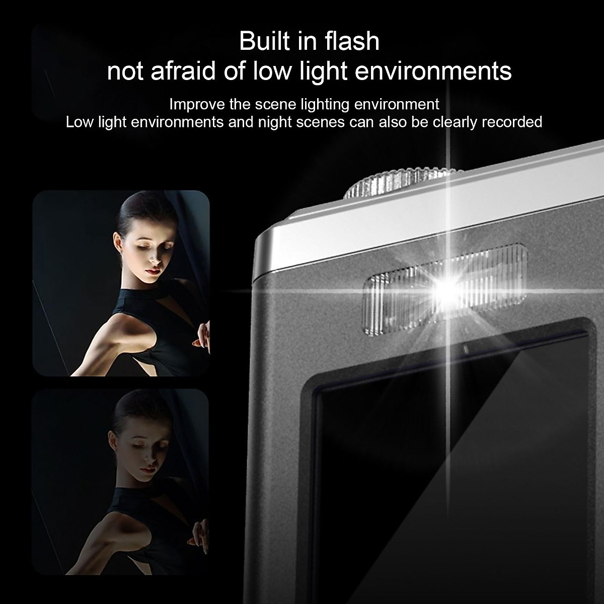 4K Digital Camera, C22 HD Dual Camera & Dual Screen Point and Shoot Camera 16X Zoom, 50MP+30MP Auto Focus Anti Shake Video Camera, Built in Flash, Selfie Preview, Multi Filters