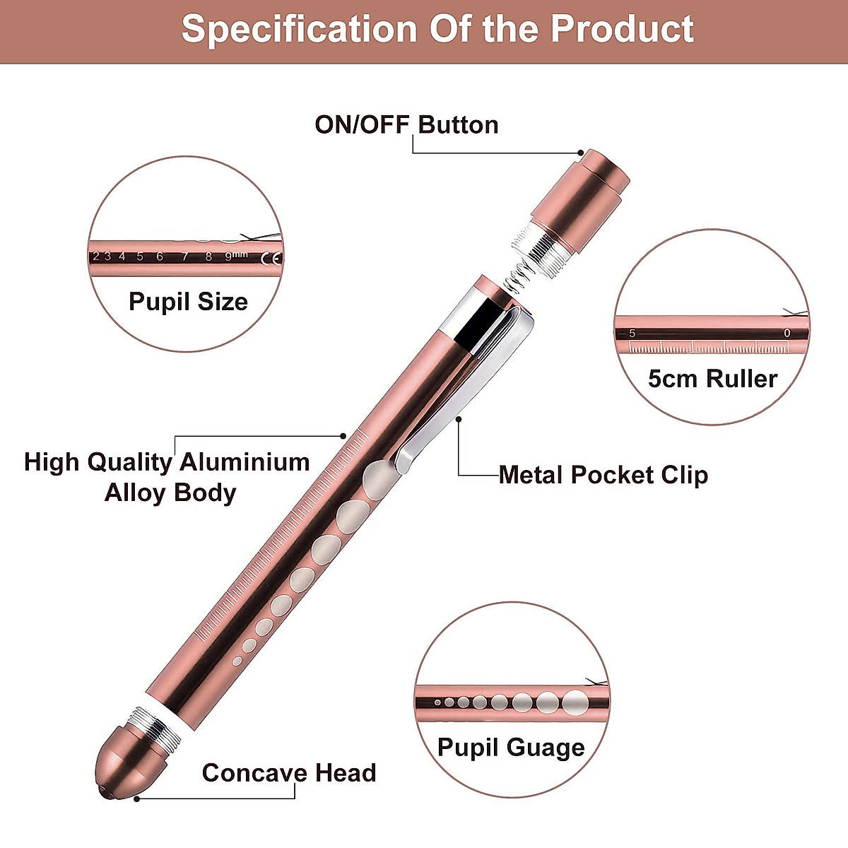 Sunchova Medical Penlight and Pupil Gauge for Medical Nurses,Doctors,Nursing Students and EMT's