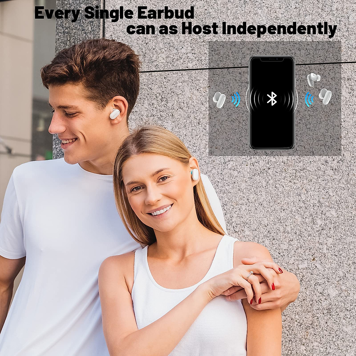 Pamu Z1 Wireless Earbuds Active Noise Cancelling Earphones Bluetooth 5.2 with Dual ANC 4 Mics ENC, in-Ear Headphones with Charging Case Hi-Fi Sound, Low Latency Game Mode, Touch Control (Grey)