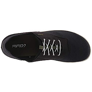 OLUKAI Nohea Moku Men's Boat Shoes, No Tie Laces & Stretch Construction, Breathable Mesh & All Weather Rubber Soles, Black/Black, 12