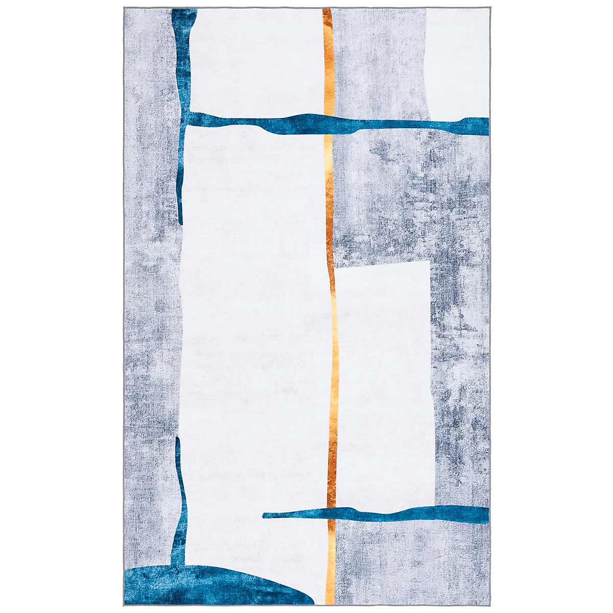 SAFAVIEH Santa Monica Collection Accent Rug - 3' x 5', Grey & Light Grey, Machine Washable & Slip Resistant, Ideal for High Traffic Areas in Entryway, Foyer, Bedroom (STM820F-3)