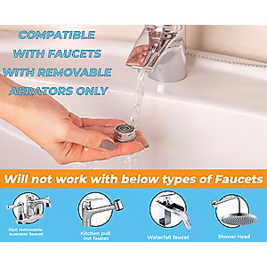 AVAbay GHAF Male 3/4" GHT to Female G1/2"-14T - Garden Hose to Faucet Diverter - Chrome Plated Solid Brass, Female to Male Adapter Fitting for Sink Tub Faucet, Water Filter System