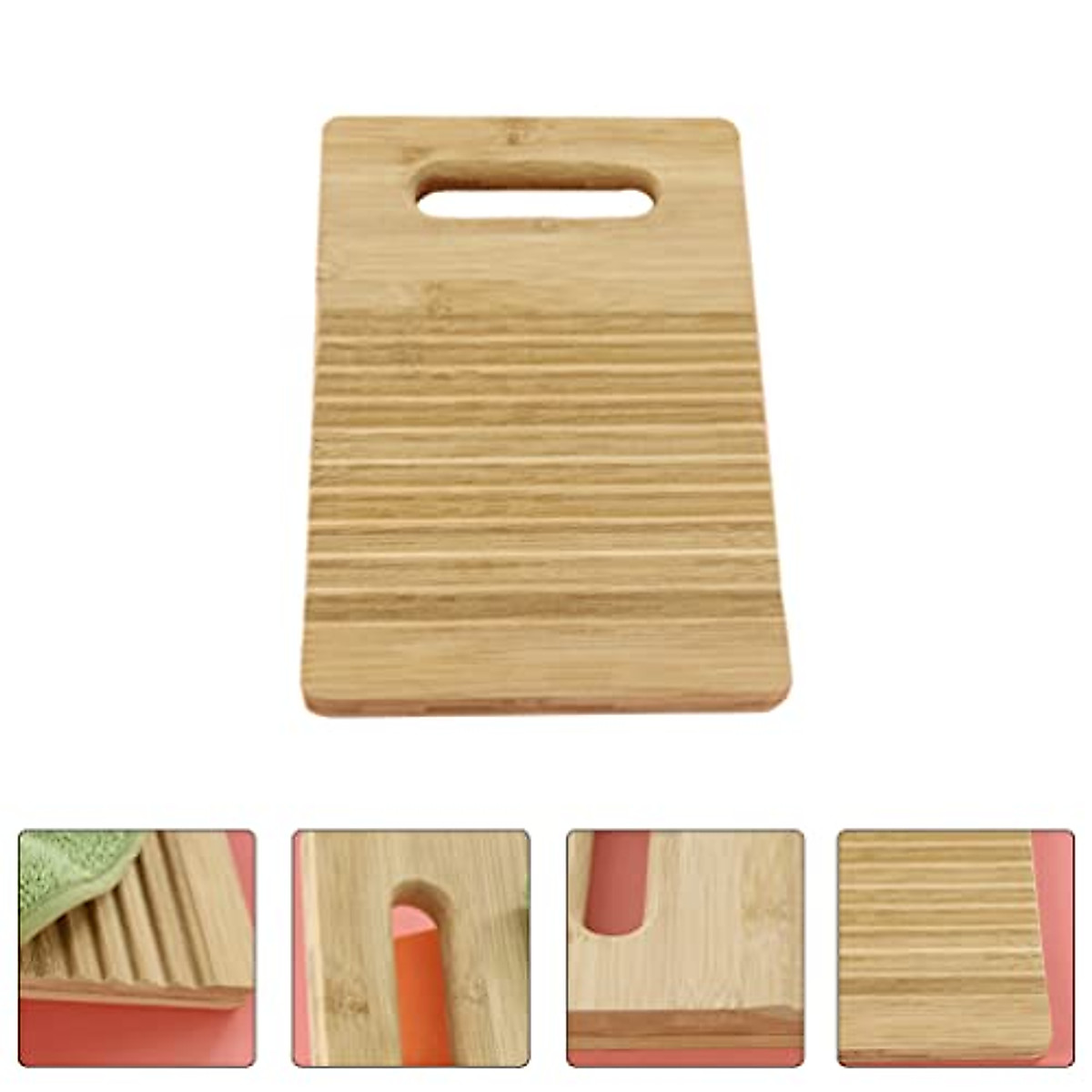 Cabilock Wood Washing Clothes Washboard Laundry Washboard Hand Wash Board Mini Scrubbing Board Mat for Home Kids Cleaning Shirts
