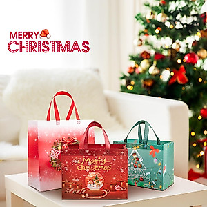 YANGTE Christmas Gift Bags Assorted Sizes 12 Pack - Extra Large and Large Gift Bags for Presents - Holiday Gift Bags for Marry Christmas Presents 4 Extra Large 15” and 4 Large 12”