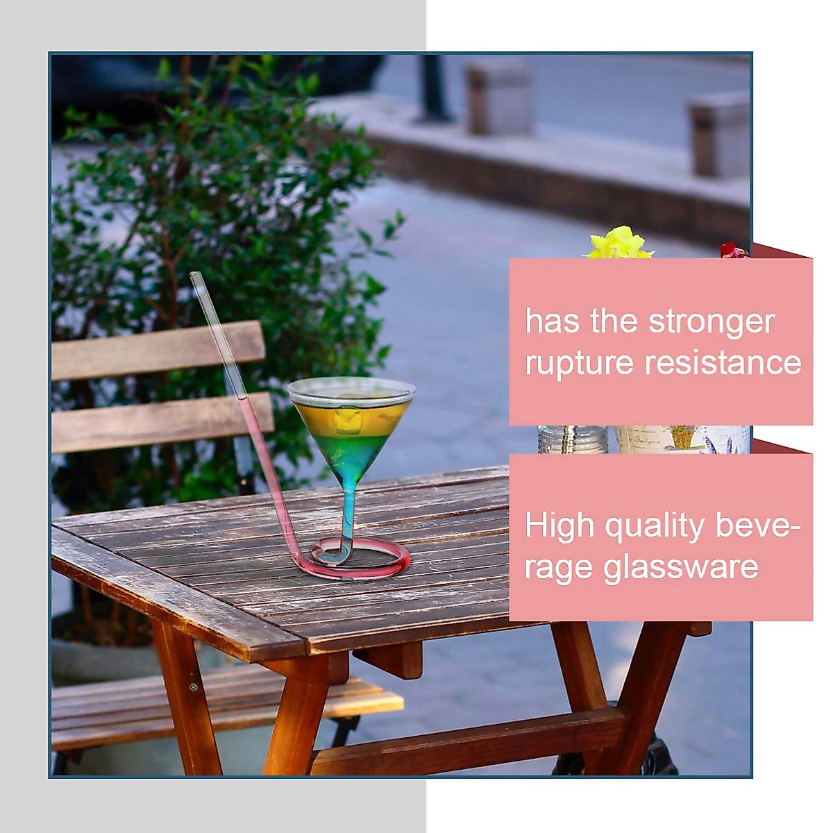 DOITOOL Spiral Cocktail Glass, Creative Vampire Filter Red Wine Glass, Long Tail Cocktail Straw Wine Glass Rotating Martini Glass, Transparent Red Wine Glass Wine Cup (Transparent) (2Pcs)