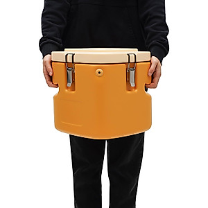 Bulelula 10QT Insulated Soup Container Commercial Food Warmer for Hot&Cold Food, 2.5 Gallon Hot Box for Catering, Food Cooler Soup Carrier for Restaurant, Canteen, Home 6H Insulation Time (Yellow)