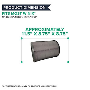 Think Crucial Replacement Air Purifier Filter Fits Winix N, Models NK100, NK105 & QS, Compare to Part # 112180, 4 PACK