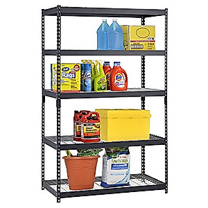 Edsal TRK-482478W5 Black Steel Shelving, 78" Height x 48" Width x 24" Depth