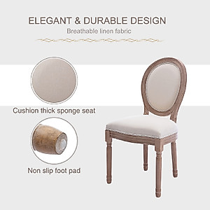 Virabit French Country Dining Chairs Set of 4, Vintage Louis Chairs with Curved Backrest and Beautifully Carved Solid Wood Frame Farmhouse Dining Chairs for Living Room, Kitchen, Restaurant