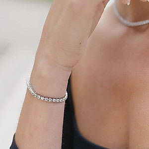 NYC Sterling 3MM Round Cubic Zirconia Classic Tennis Bracelet (rhodium-plated-brass)