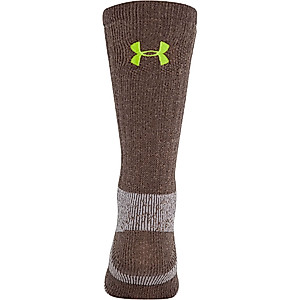 Under Armour Adult Scent Control II Crew Socks, 1-Pair, Hearthstone/Velocity Green, Medium