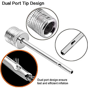 TONUNI Air Pump Needle for Dual-Port Inflation for Football Basketball Soccer Ball Volleyball Rugby Balls-12PACK