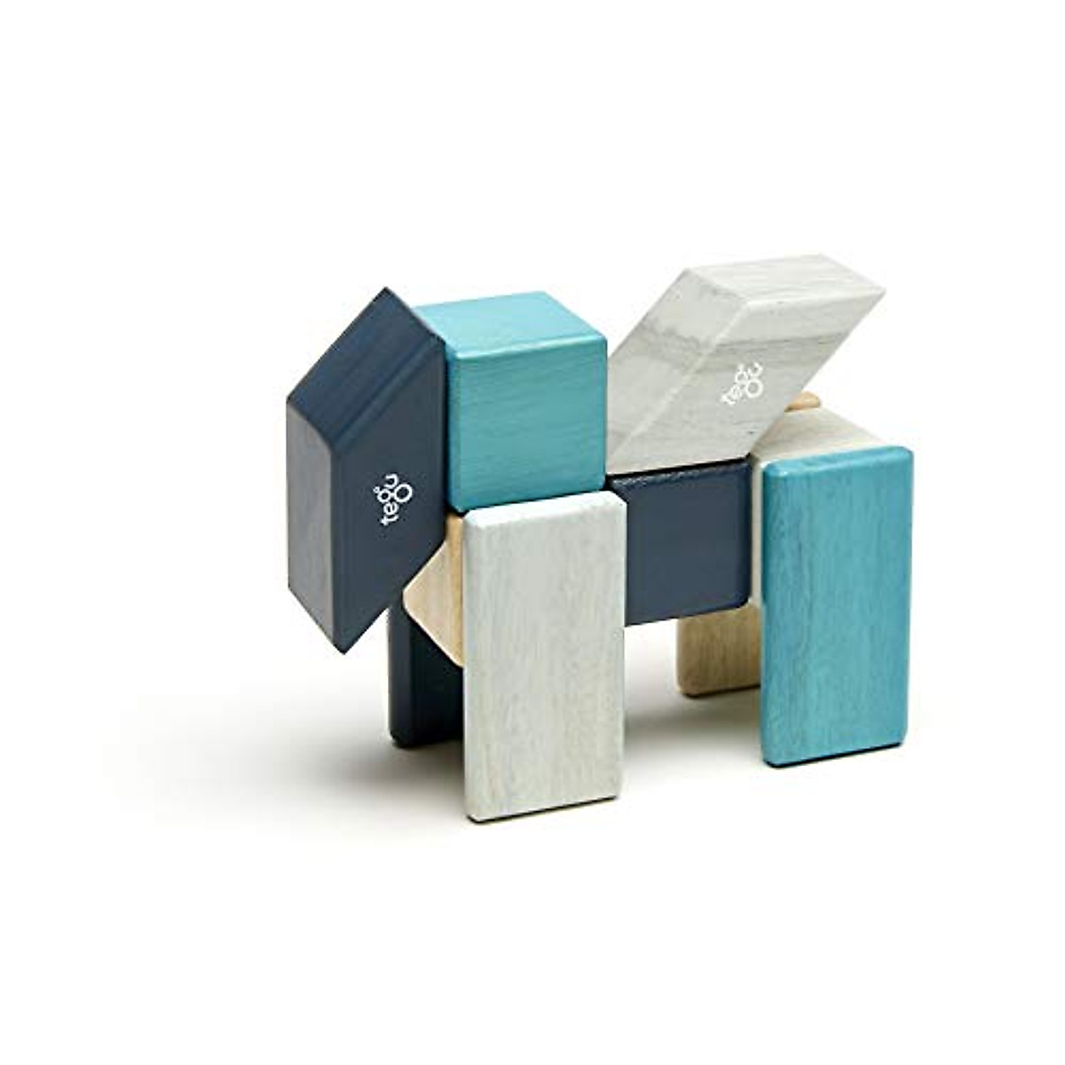 24 Piece Tegu Magnetic Wooden Block Set, Blues, 1-99 years old