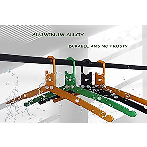 Hikeman Travel Hangers Metal Heavy Duty Folding Hangers for Wet Clothes Portable Space Saving Travel Accessories for Camping Cruise Hotel (3, Black)