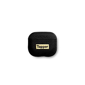 Tapper Black Leather / 18K Gold Plated Case for AirPods (3rd Generation)